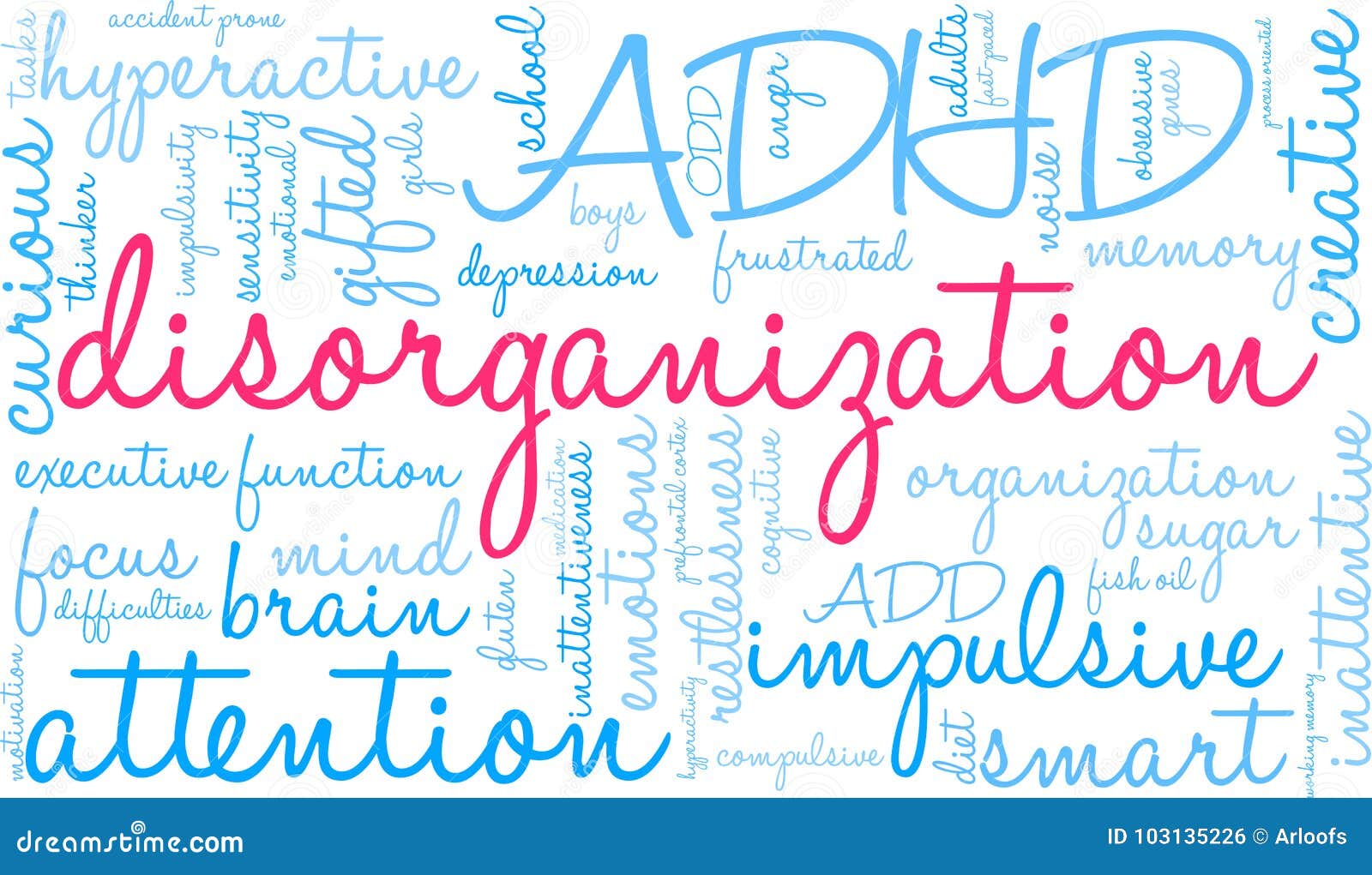 Disorganization Word Cloud stock vector. Illustration of focus - 103135226