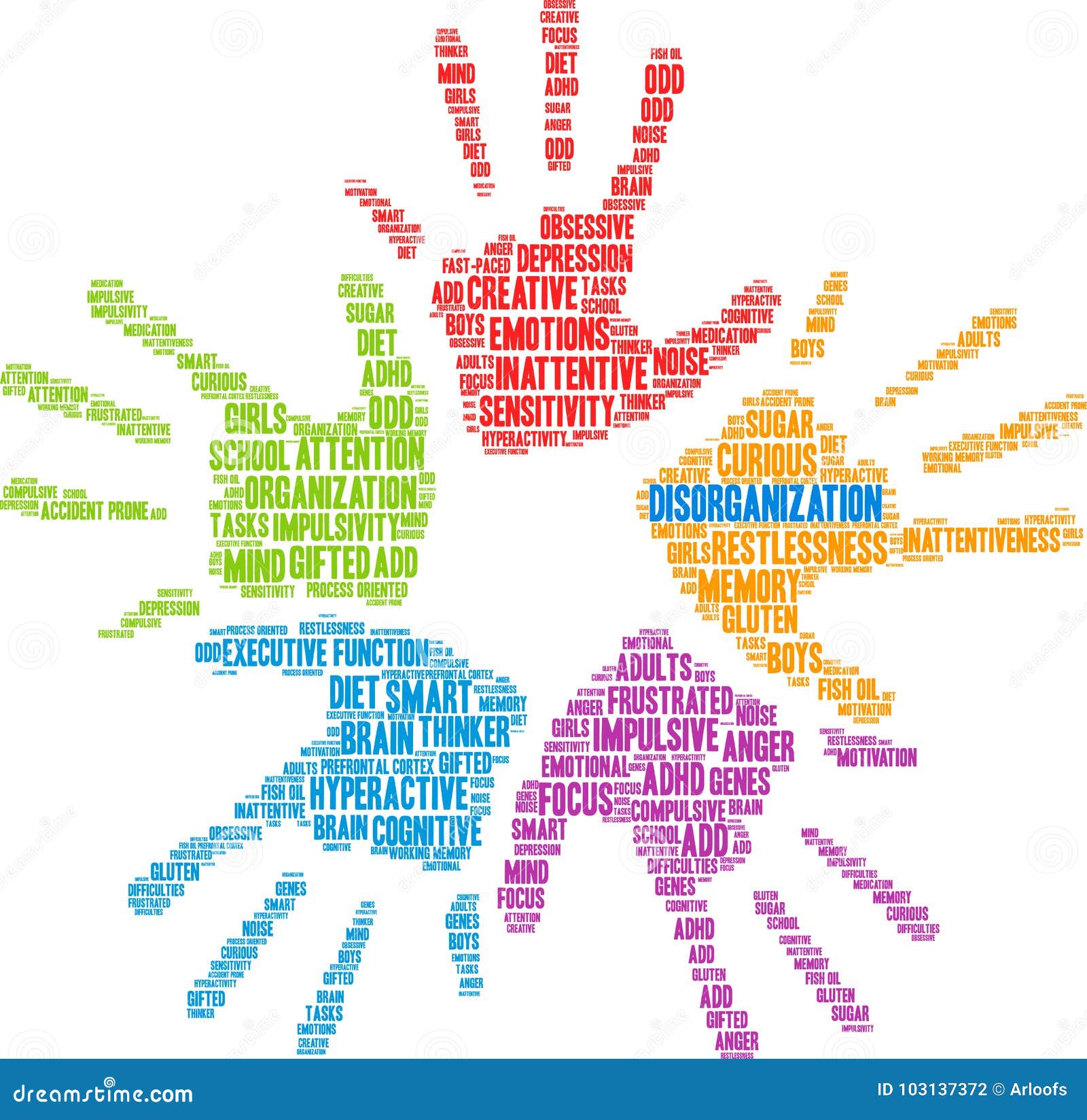 Disorganization Word Cloud stock illustration. Illustration of ...