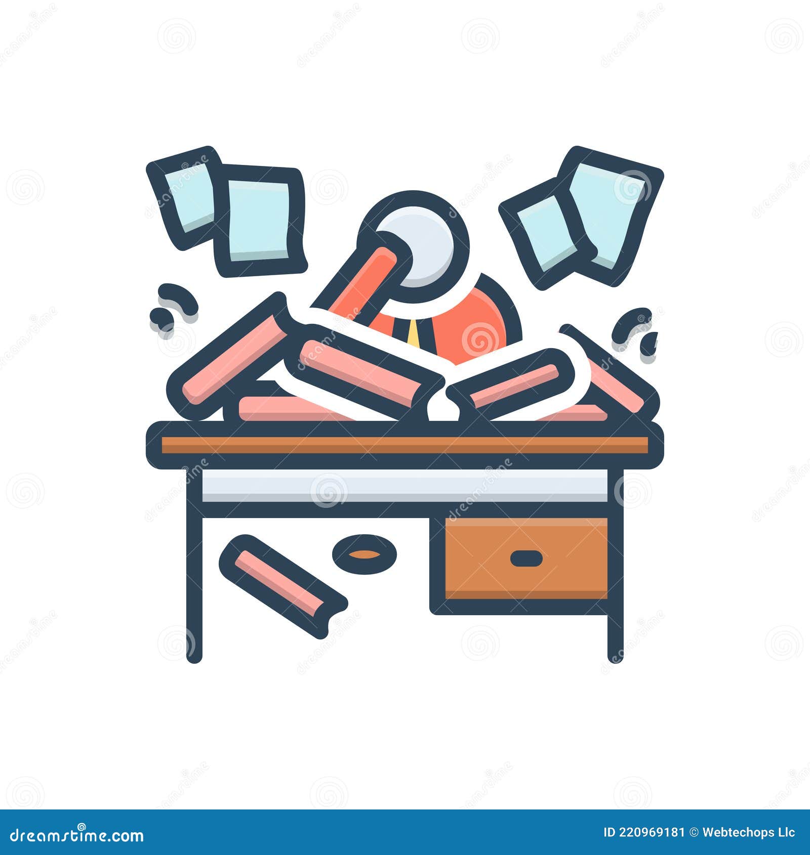 Color Illustration Icon for Disorganized, Haphazard and Scrappy Stock ...
