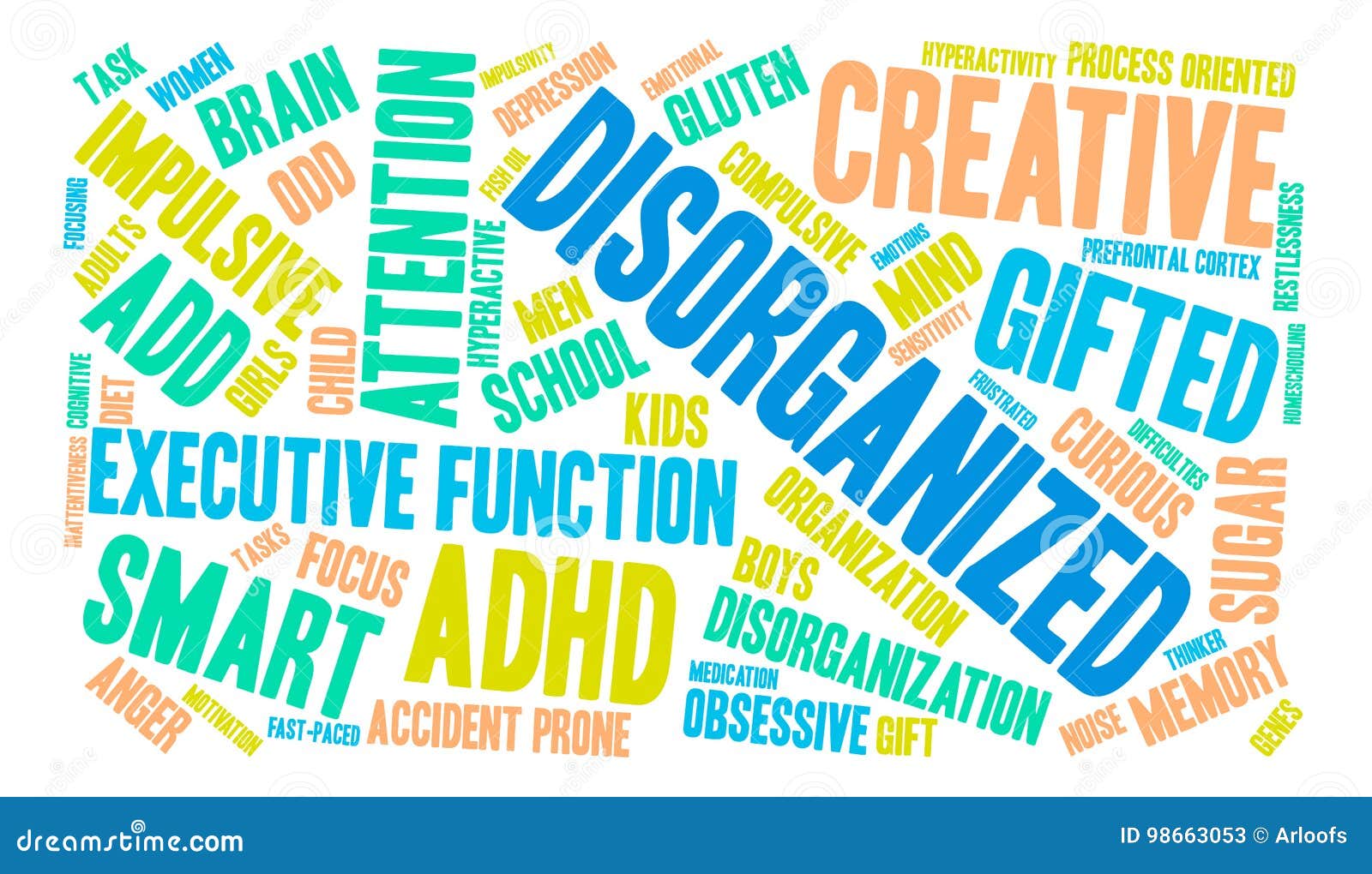 Disorganized Word Cloud stock illustration. Illustration of focusing ...