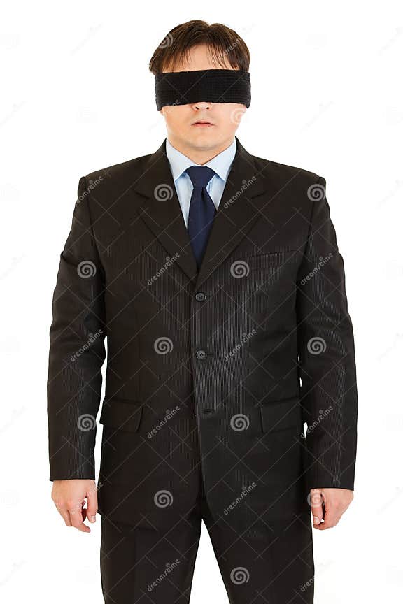 Disoriented Businessman with Blindfold on Eyes Stock Photo - Image of ...