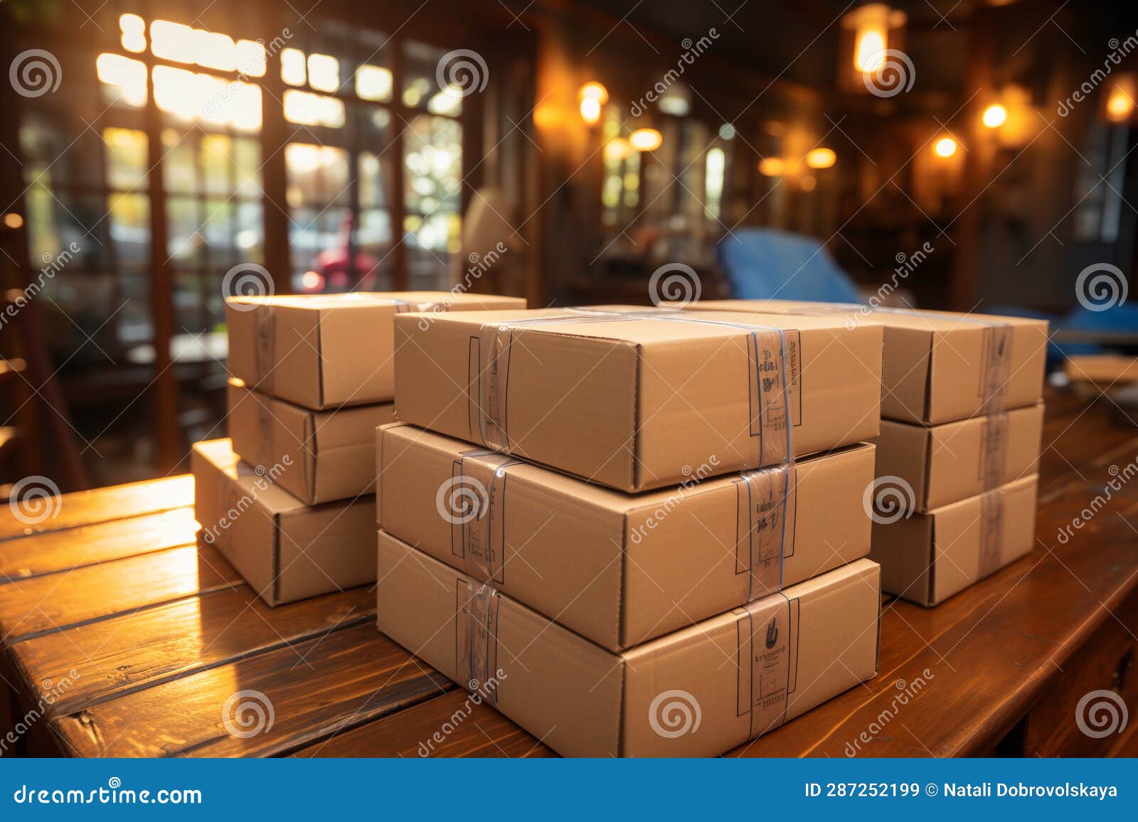 Dispatched Parcels in Boxes for Delivery Stock Image - Image of ...