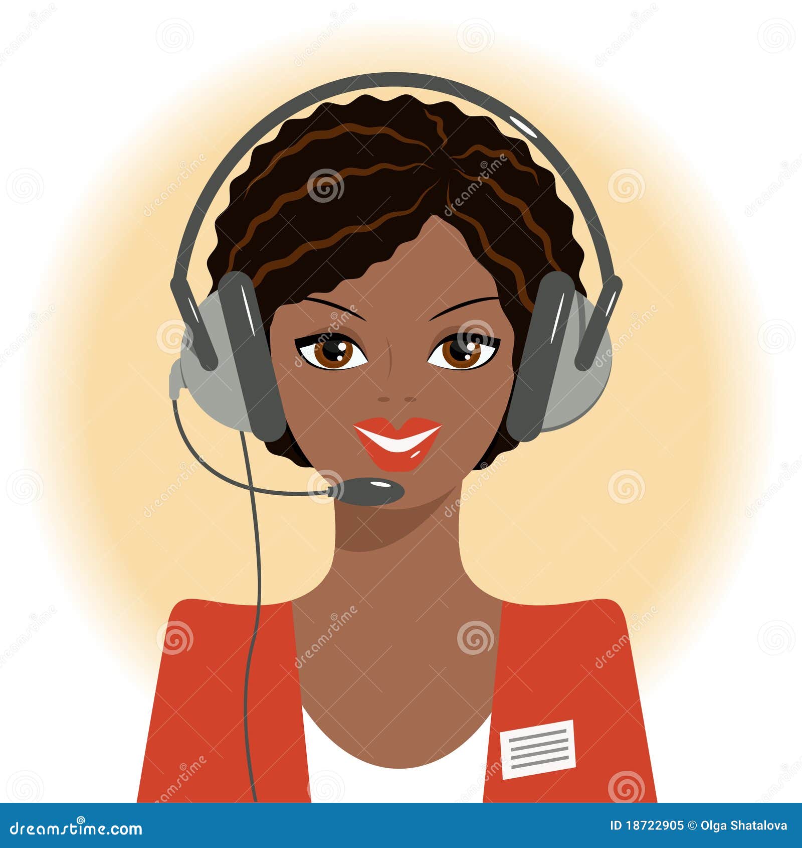 Dispatcher afro stock vector. Illustration of girl, american - 18722905