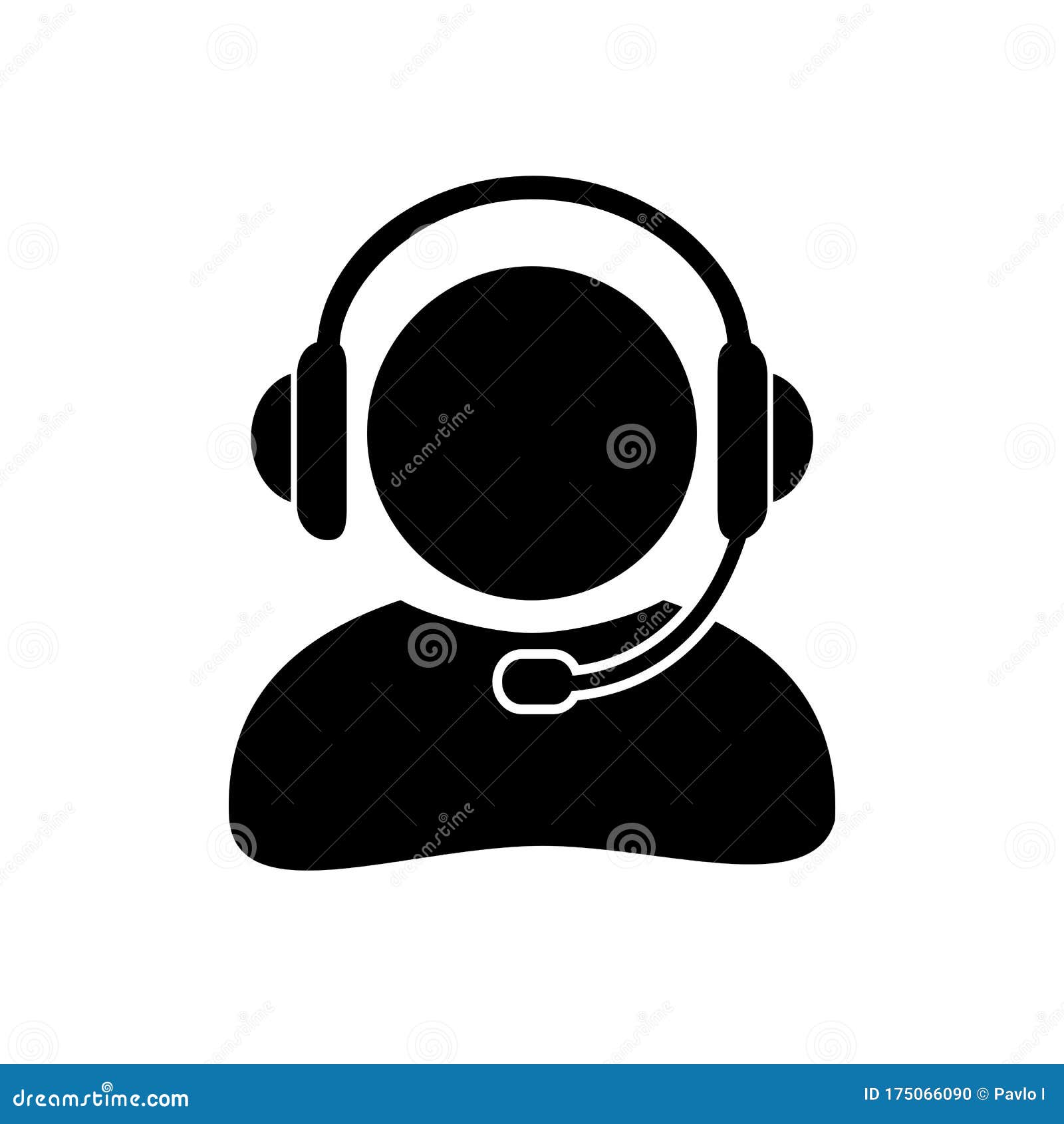 Dispatcher with Headphone Icon Sign - Vector for Stock Stock Vector ...