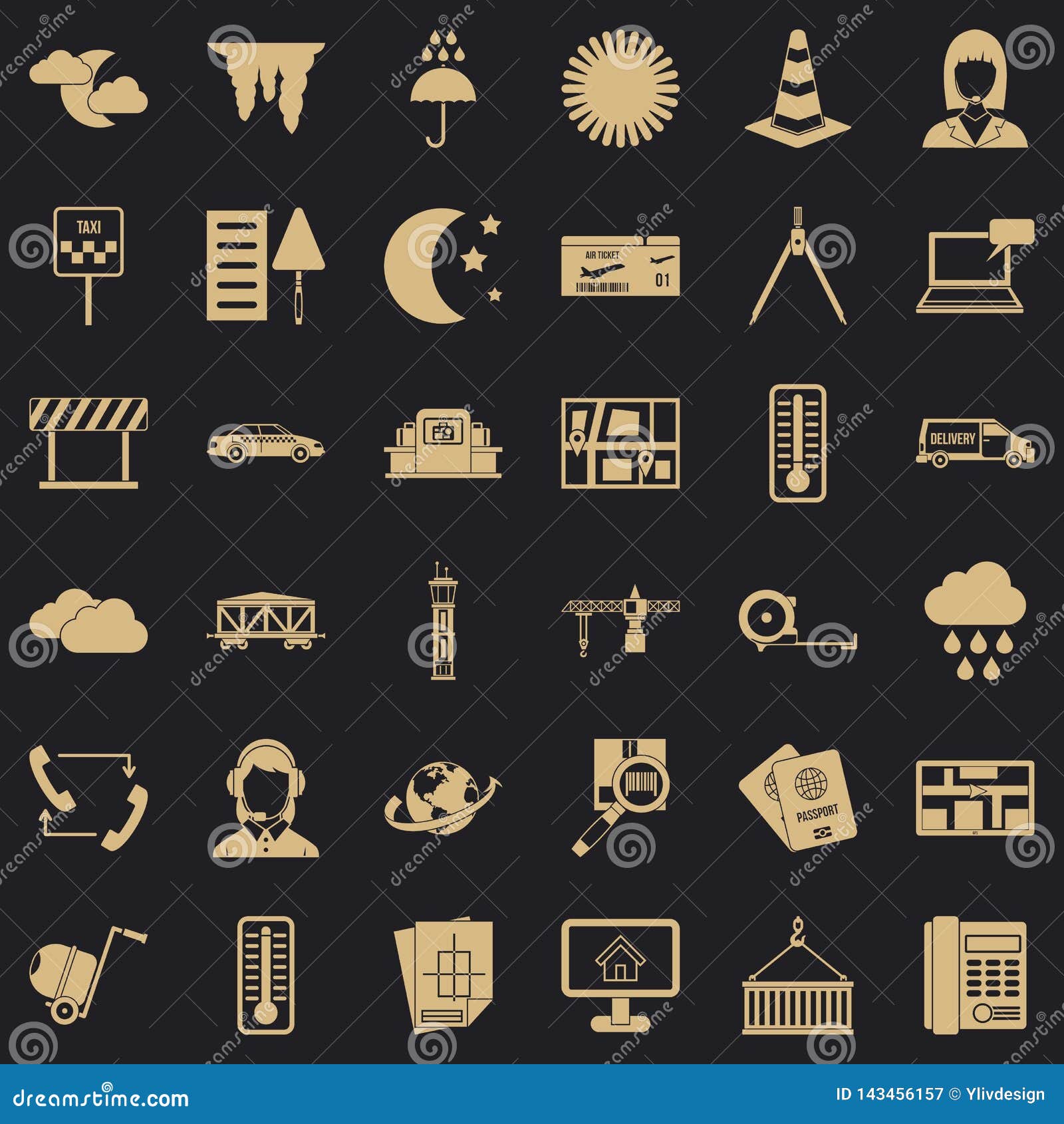 Dispatcher Icons Set, Simple Style Stock Vector - Illustration of mark ...