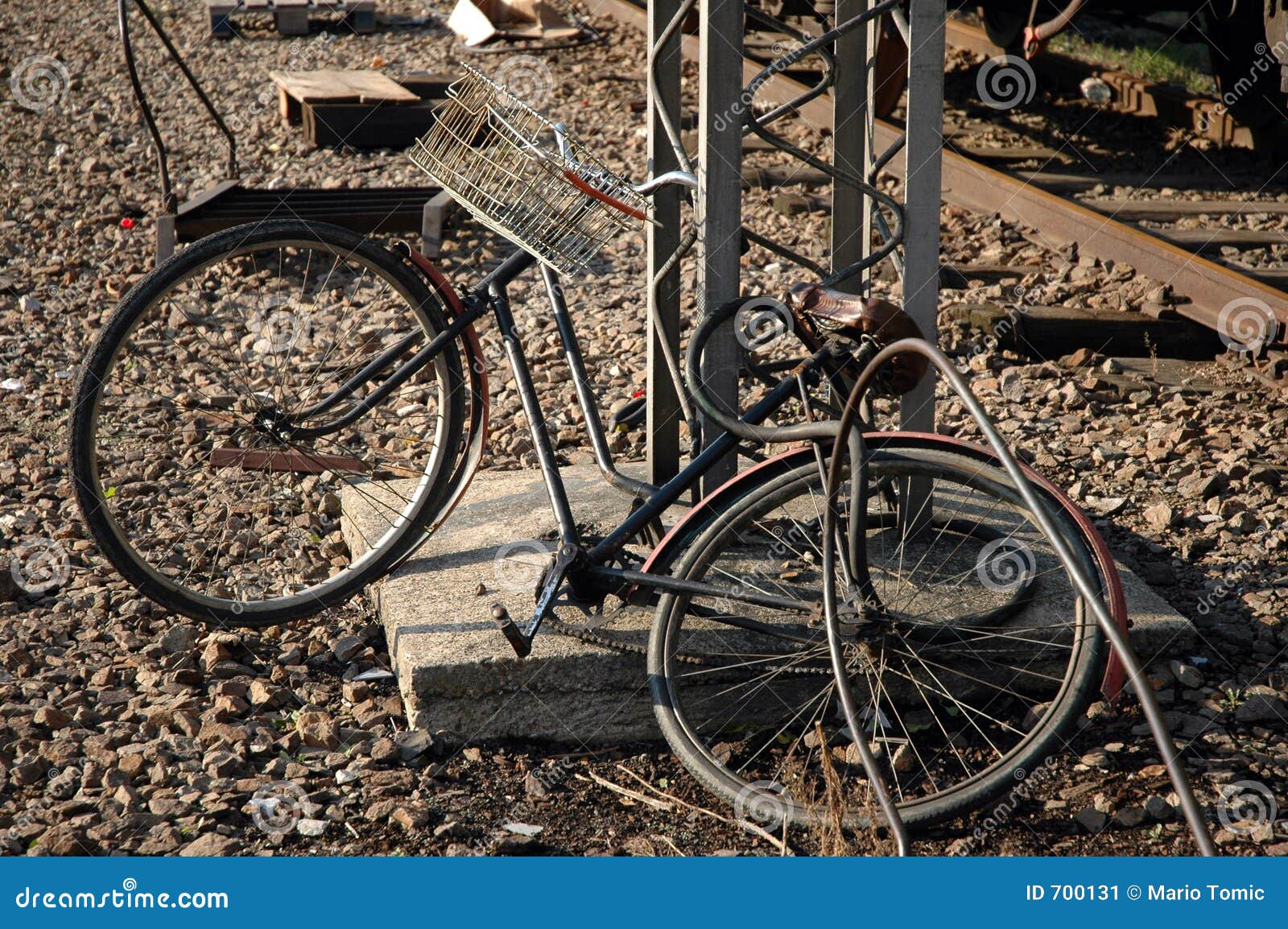 Dispatcher s Bicycle stock image. Image of move, basket - 700131