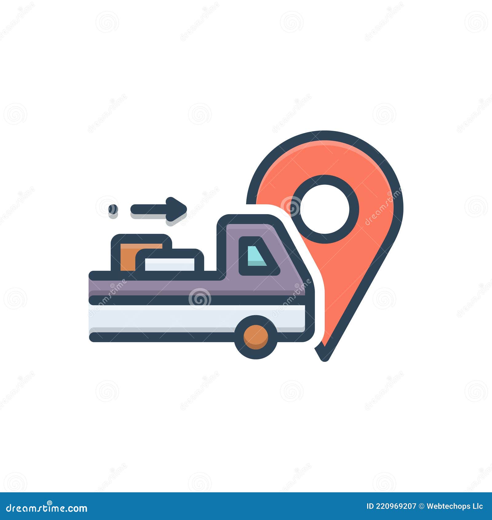Color Illustration Icon for Dispatching, Send and Transport Stock ...