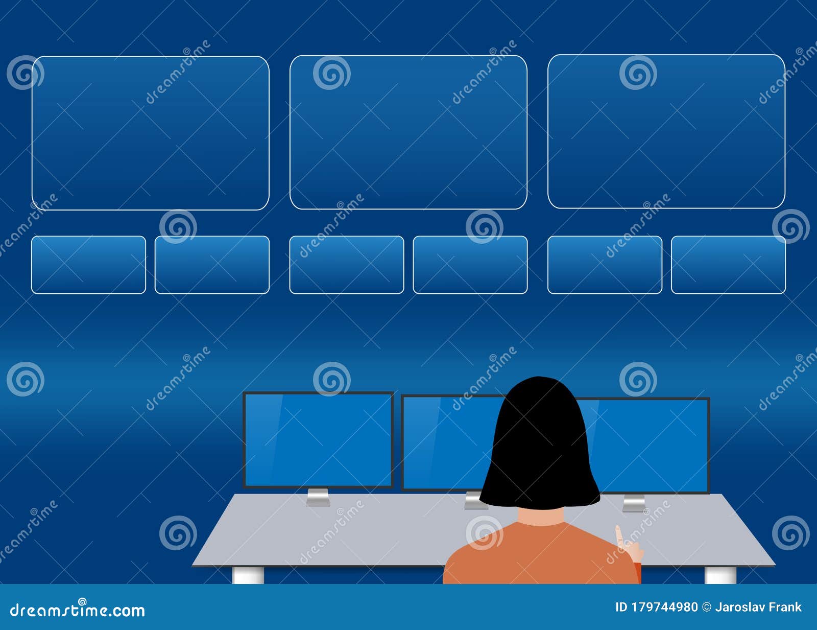 Dispatching Workplace Concept Vector Stock Vector - Illustration of ...