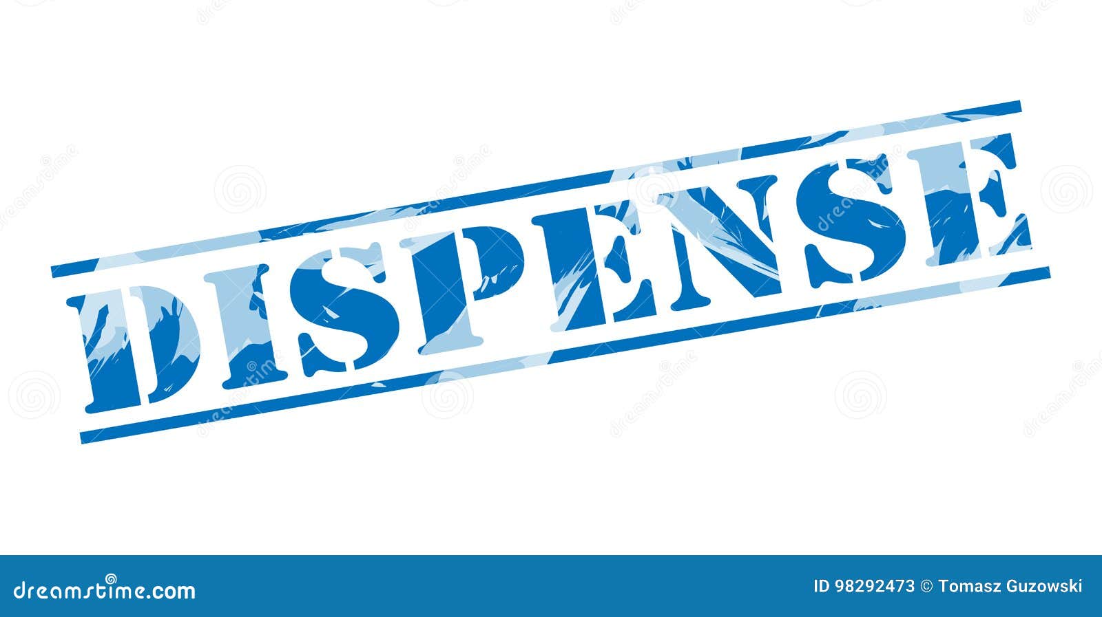 Dispense blue stamp stock illustration. Illustration of stamp - 98292473