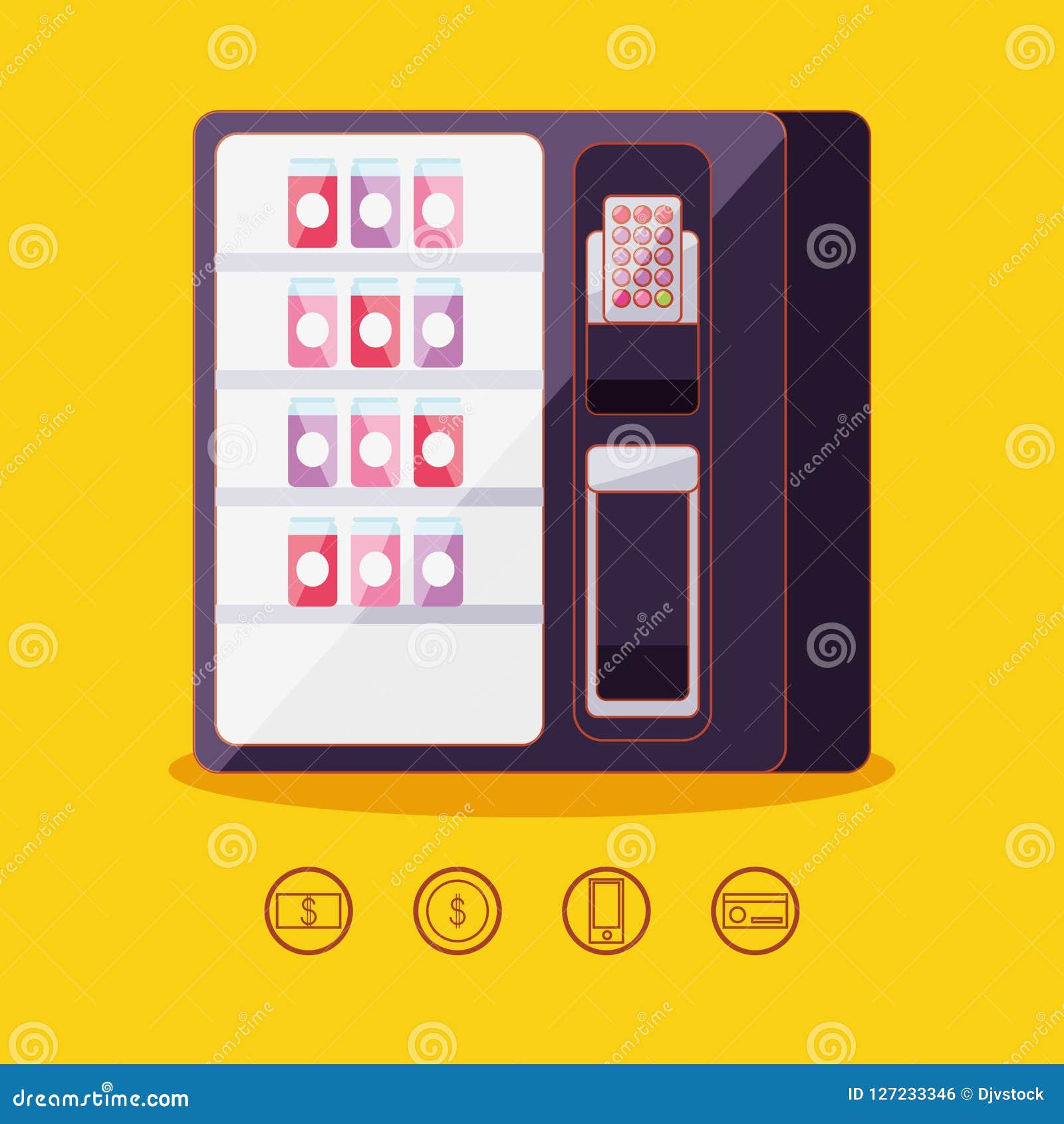 Dispenser Beverage Canned Machine Electronic Stock Vector ...