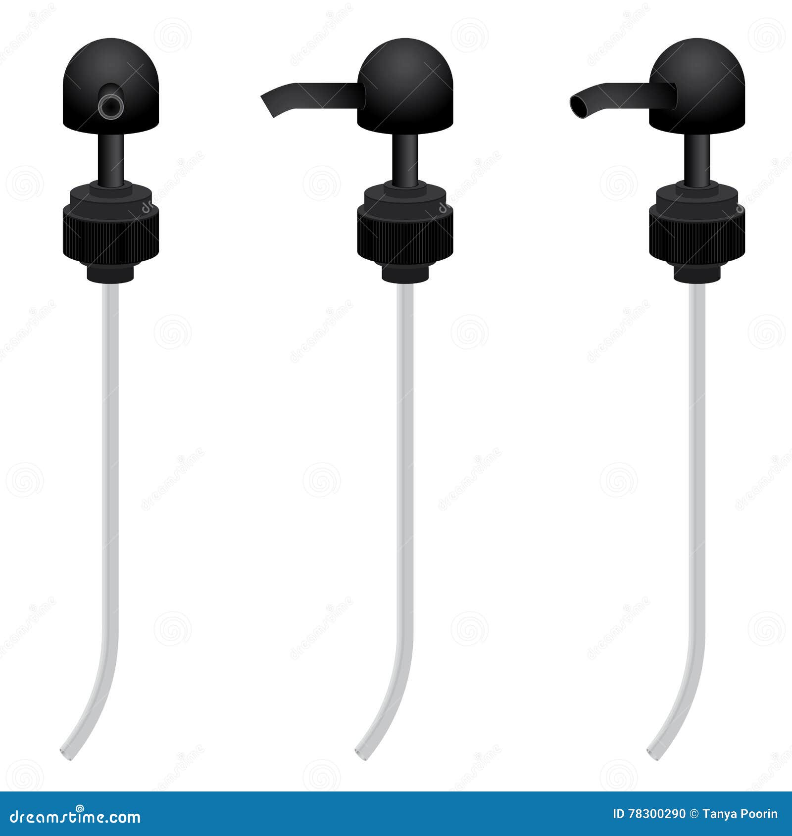 Dispenser for Plastic Bottle Design Set of Top View, Side View Isolated ...