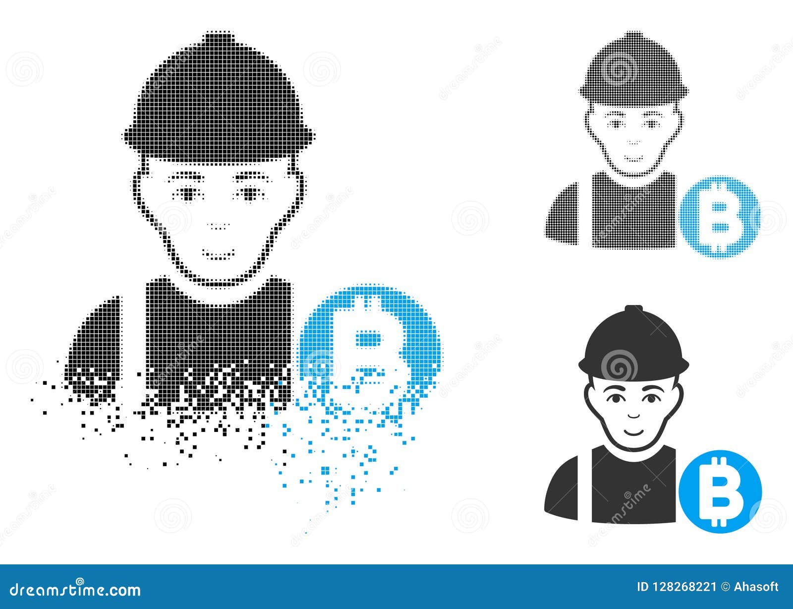 Dispersed Dot Halftone Bitcoin Miner Icon with Face Stock Vector ... Dispersed Dot Halftone Bitcoin Miner Icon with Face Stock Vector ...
