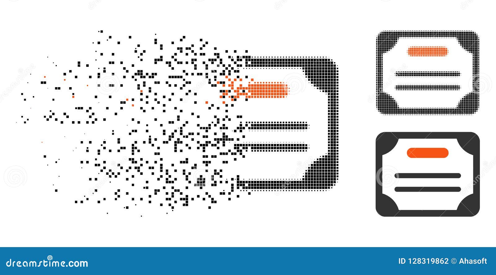 Dispersed Dot Halftone Certificate Icon Stock Vector - Illustration of ...