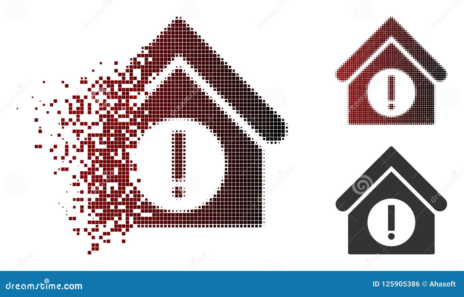 Dispersed Dot Halftone Danger Building Icon Stock Vector - Illustration ... Dispersed Dot Halftone Danger Building Icon Stock Vector - Illustration ...