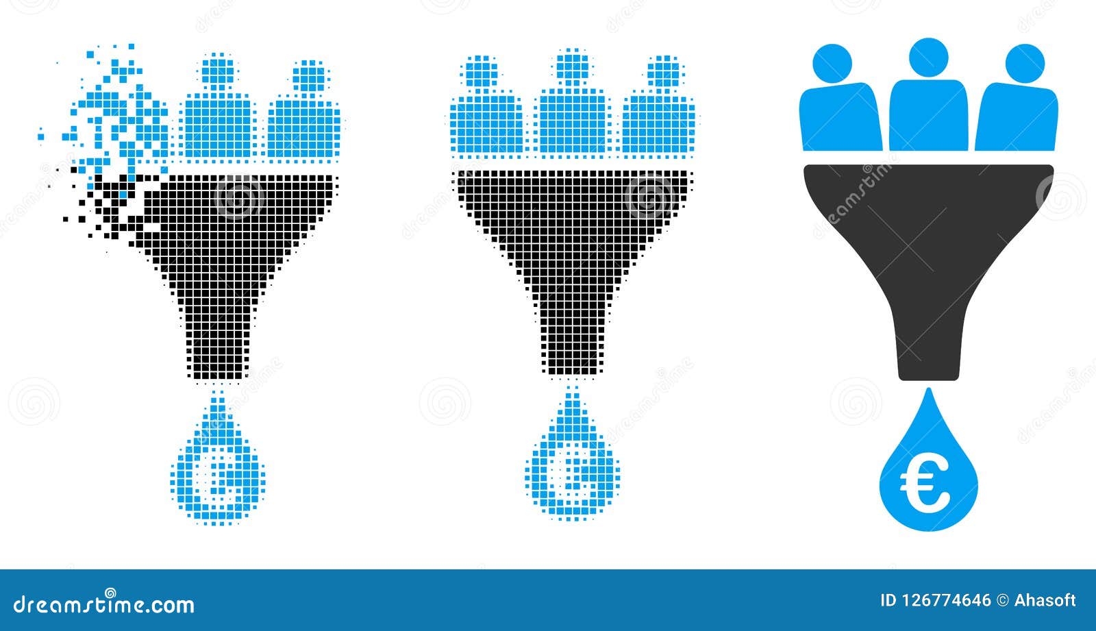 Dispersed Dot Halftone Euro Sales Funnel Icon Stock Vector ... Dispersed Dot Halftone Euro Sales Funnel Icon Stock Vector ...