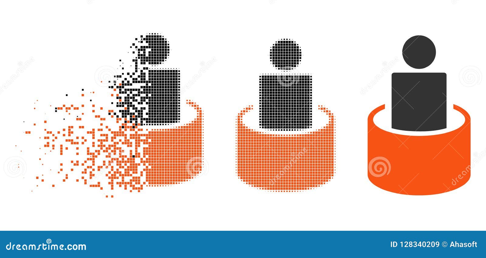 Dispersed Dot Halftone Patient Isolation Icon Stock Vector ...