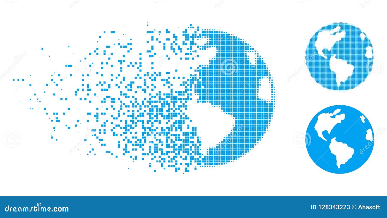 Dispersed Dot Halftone Planet Earth Icon Stock Vector - Illustration of ...