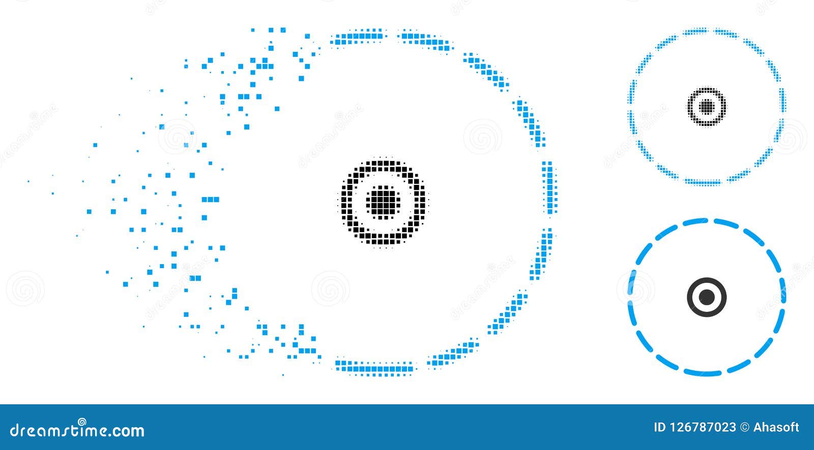 Dispersed Dot Halftone Round Area Icon Stock Vector - Illustration of ...