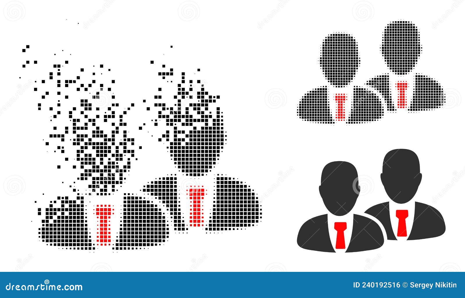 Disintegrating Pixel and Original Managers Icon Stock Vector ...