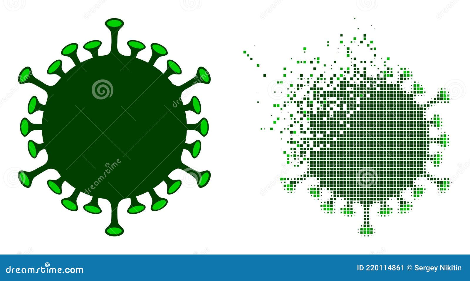 Dispersed Dot and Original Covid Virus Icon Stock Vector - Illustration ...