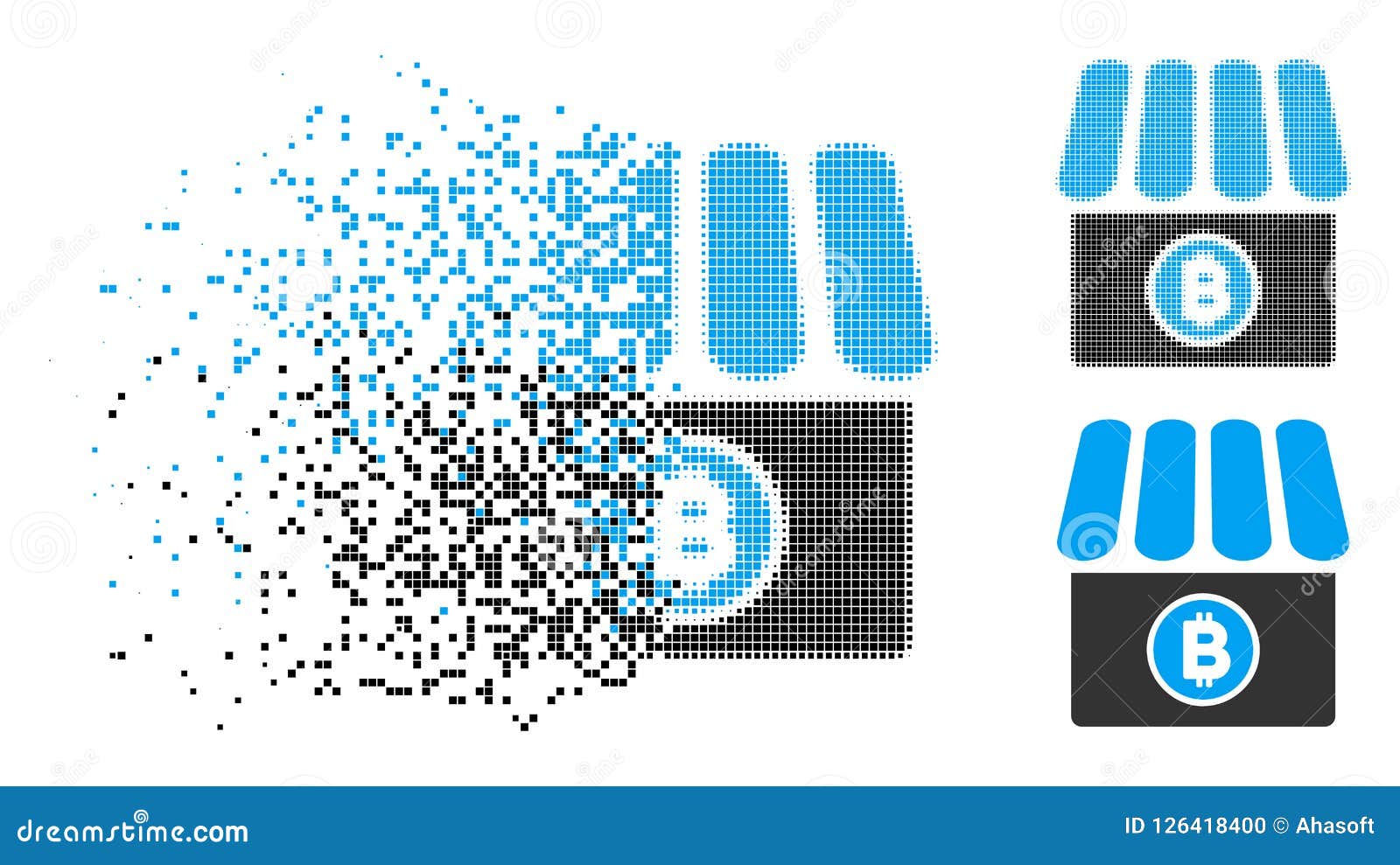 Dispersed Elements. Disintegration, Pixel Dissolve Squares Effect ...