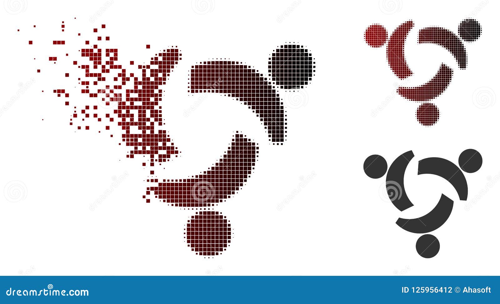 Dispersed Dotted Halftone Community Icon Stock Vector - Illustration of ...