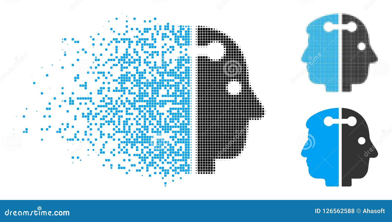 Dispersed Dotted Halftone Dual Head Connection Icon Stock Vector ... Dispersed Dotted Halftone Dual Head Connection Icon Stock Vector ...