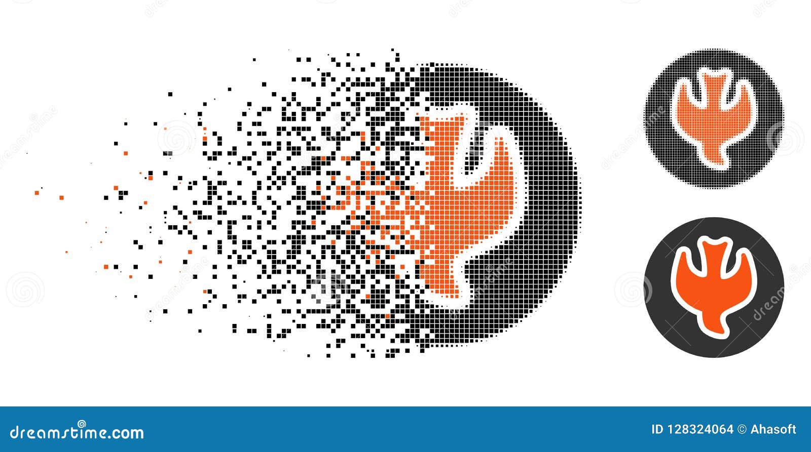 Dispersed Dotted Halftone Falling Soul Icon Stock Vector - Illustration ...
