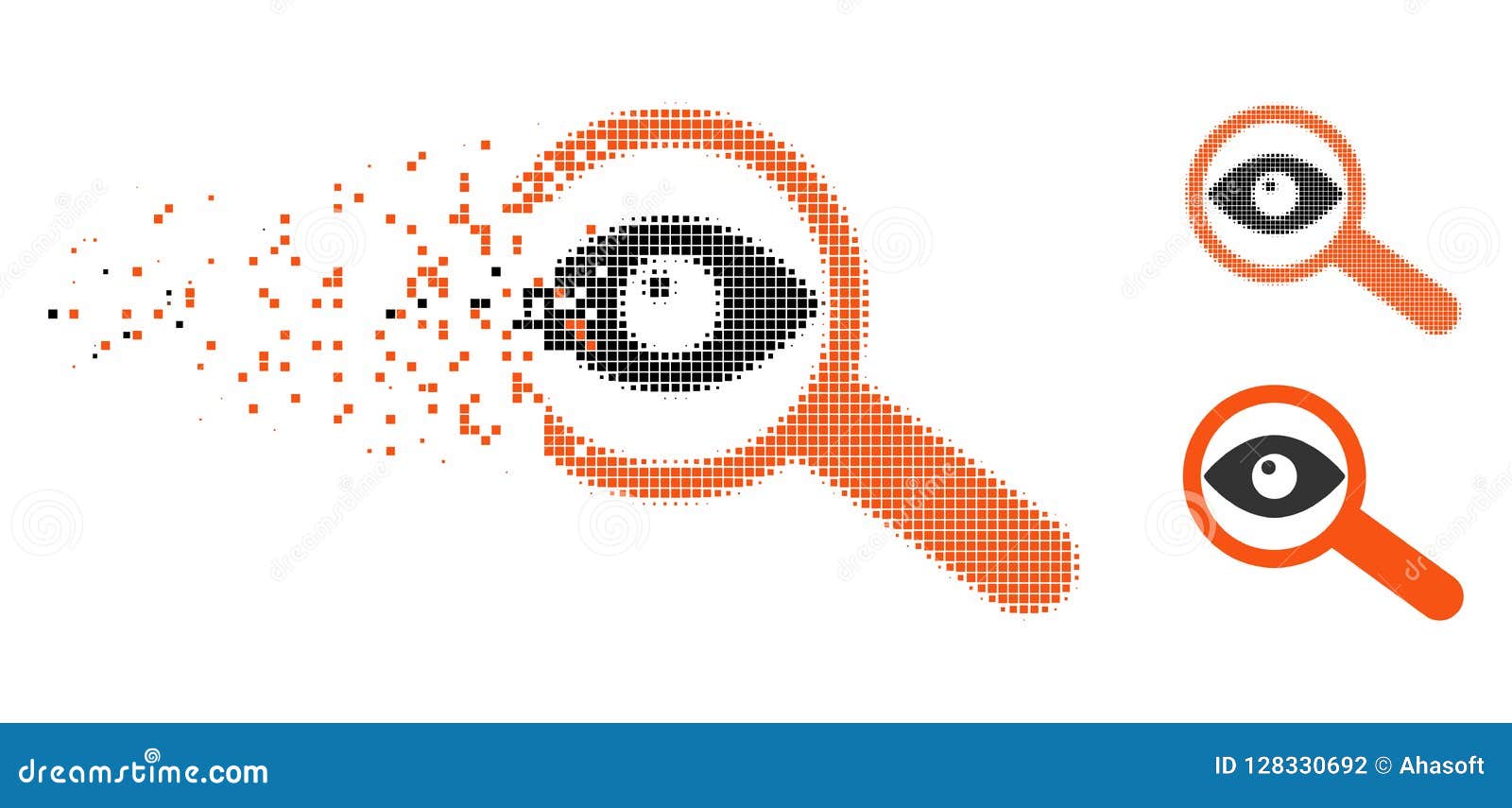 Dispersed Dotted Halftone Investigate Icon Stock Vector - Illustration ...