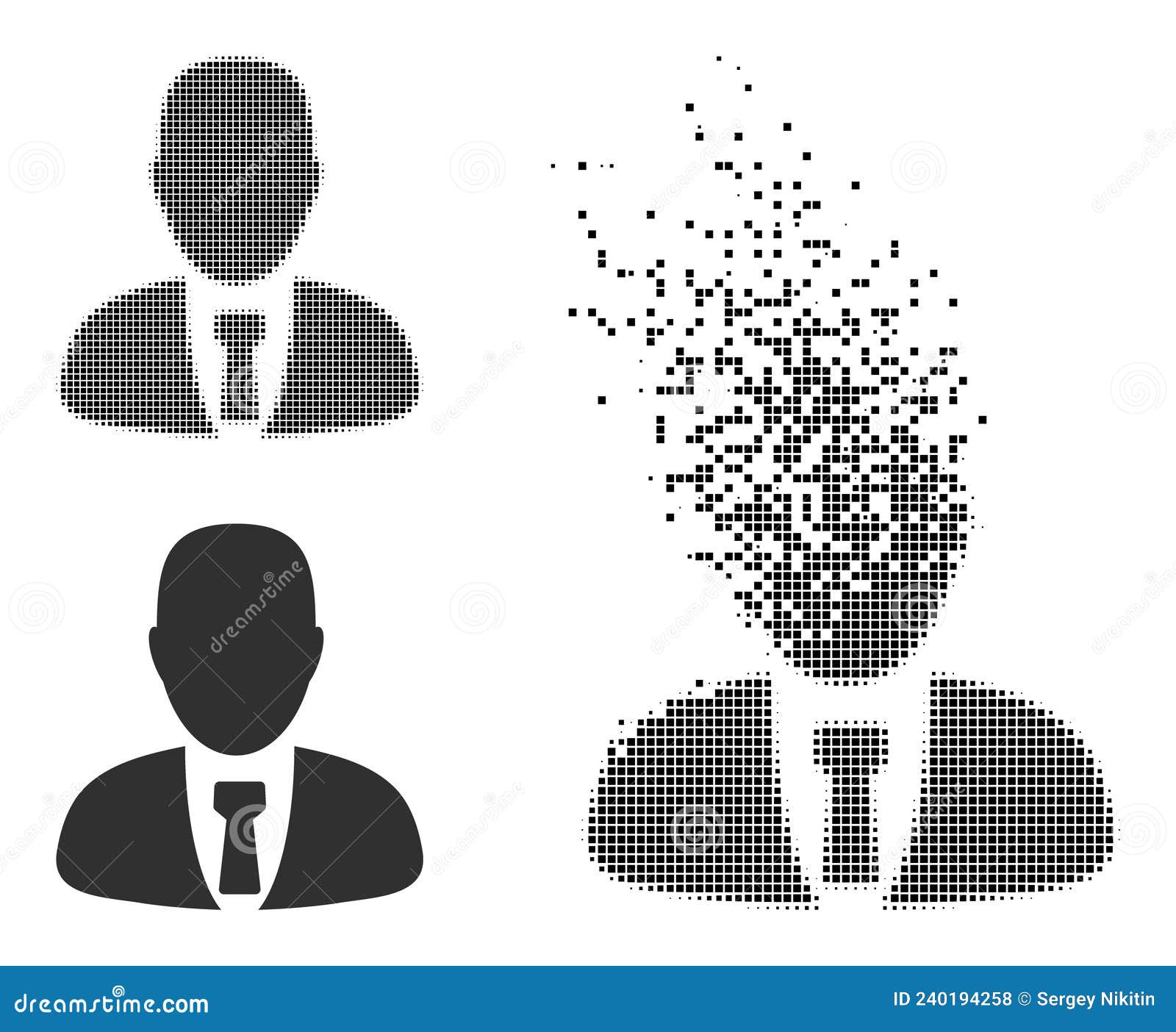 Dispersed Dotted and Original Manager Icon Stock Vector - Illustration ...