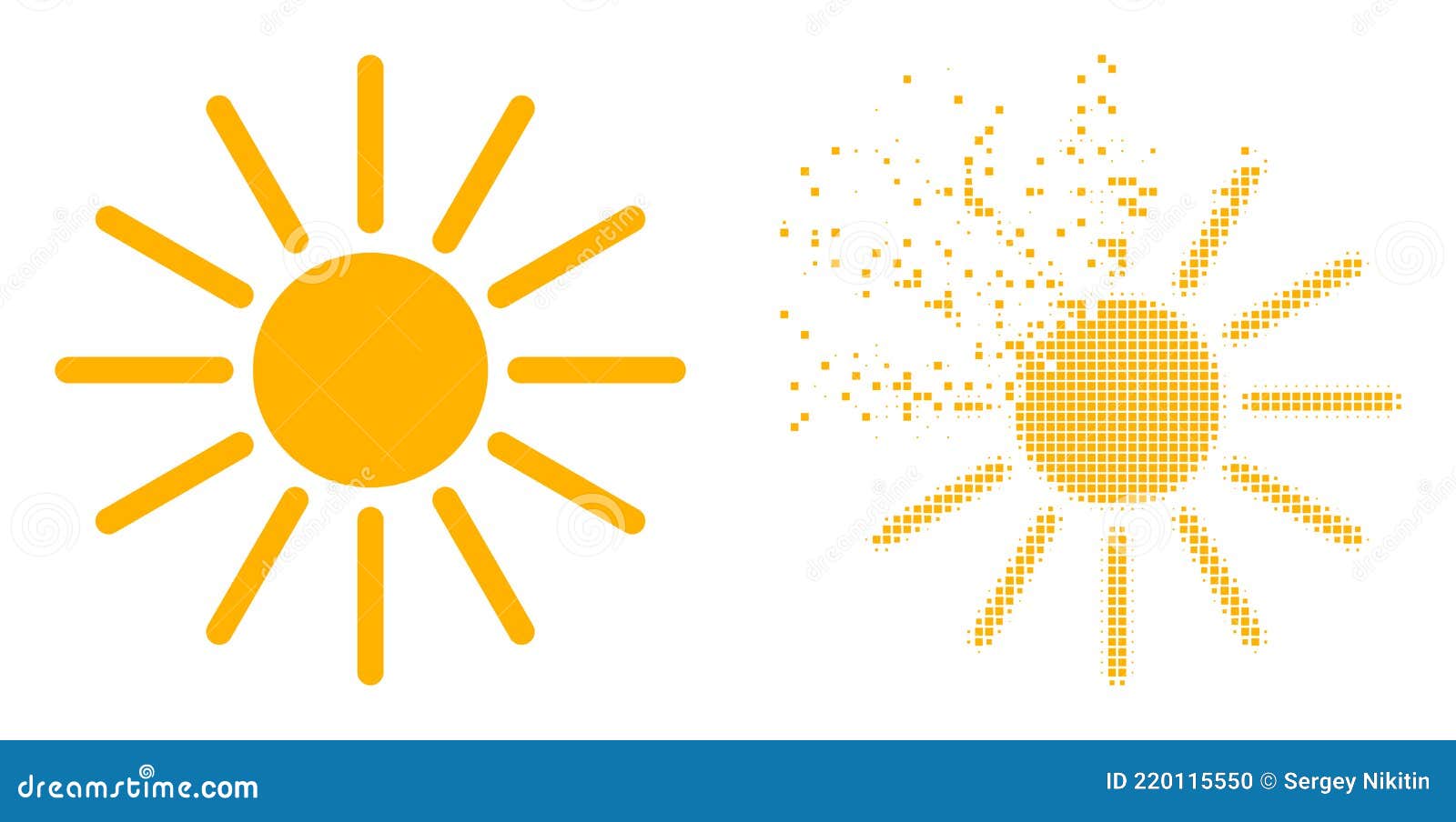 Dispersed Dotted and Original Sun Icon Stock Vector - Illustration of ...