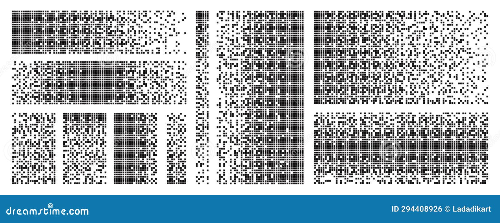 Dispersed Elements. Disintegration, Pixel Dissolve Squares Effect ...