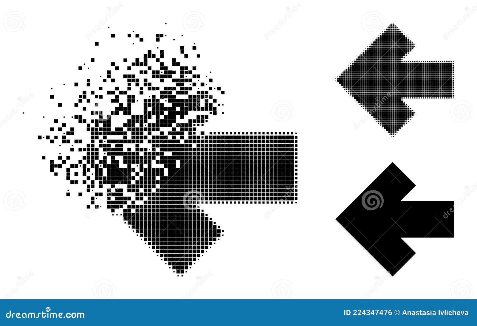 Dispersed and Halftone Pixel Arrow Left Glyph Stock Vector ... Dispersed and Halftone Pixel Arrow Left Glyph Stock Vector ...
