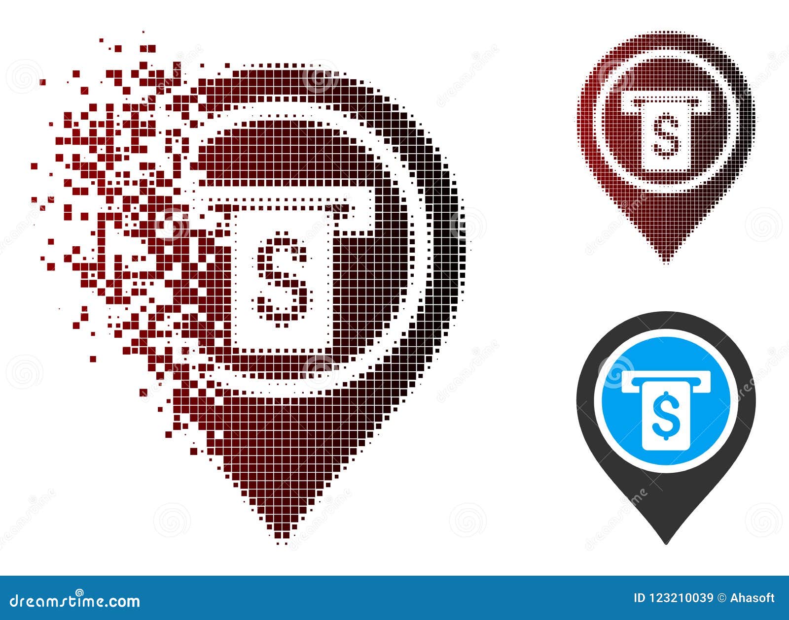 Dispersed Pixel Halftone ATM Terminal Pointer Icon Stock Vector ... Dispersed Pixel Halftone ATM Terminal Pointer Icon Stock Vector ...