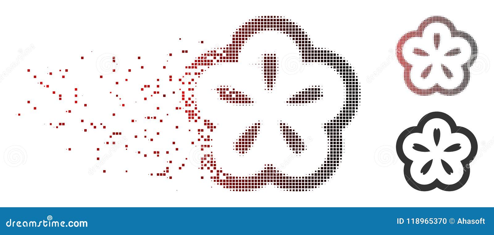 Dispersed Pixel Halftone Flower Icon Stock Vector - Illustration of ...