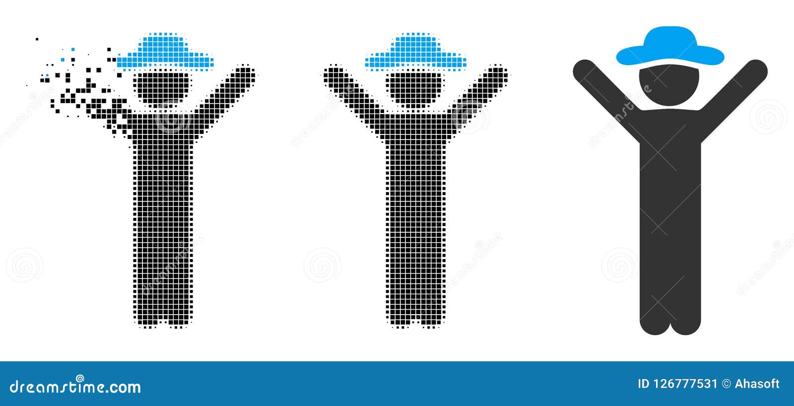 Dispersed Pixel Halftone Happy Gentleman Icon Stock Vector ... Dispersed Pixel Halftone Happy Gentleman Icon Stock Vector ...