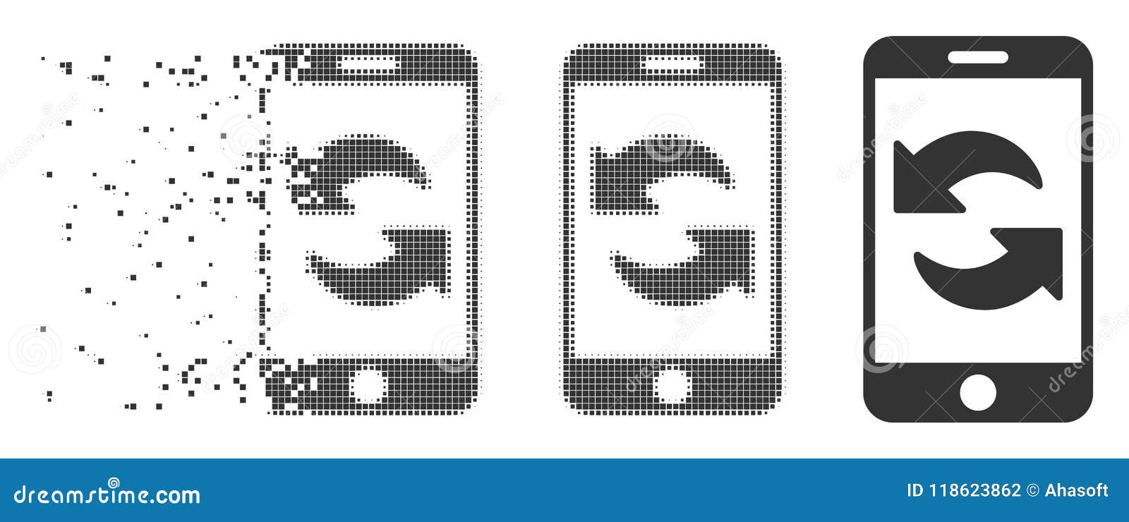 Dispersed Pixel Halftone Refresh Smartphone Icon Stock Vector ... Dispersed Pixel Halftone Refresh Smartphone Icon Stock Vector ...