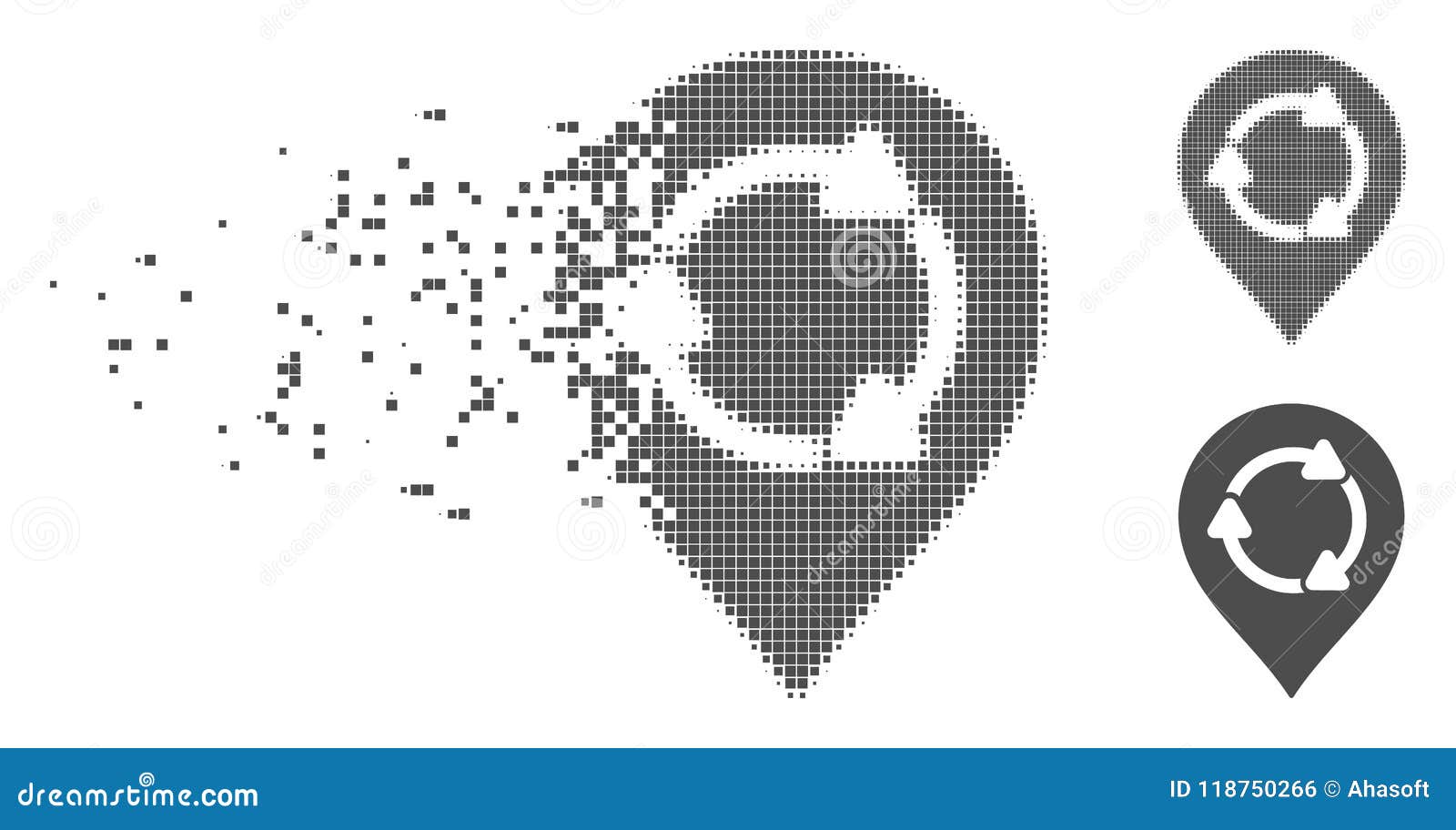Dispersed Pixel Halftone Rotation Map Marker Icon Stock Vector ... Dispersed Pixel Halftone Rotation Map Marker Icon Stock Vector ...