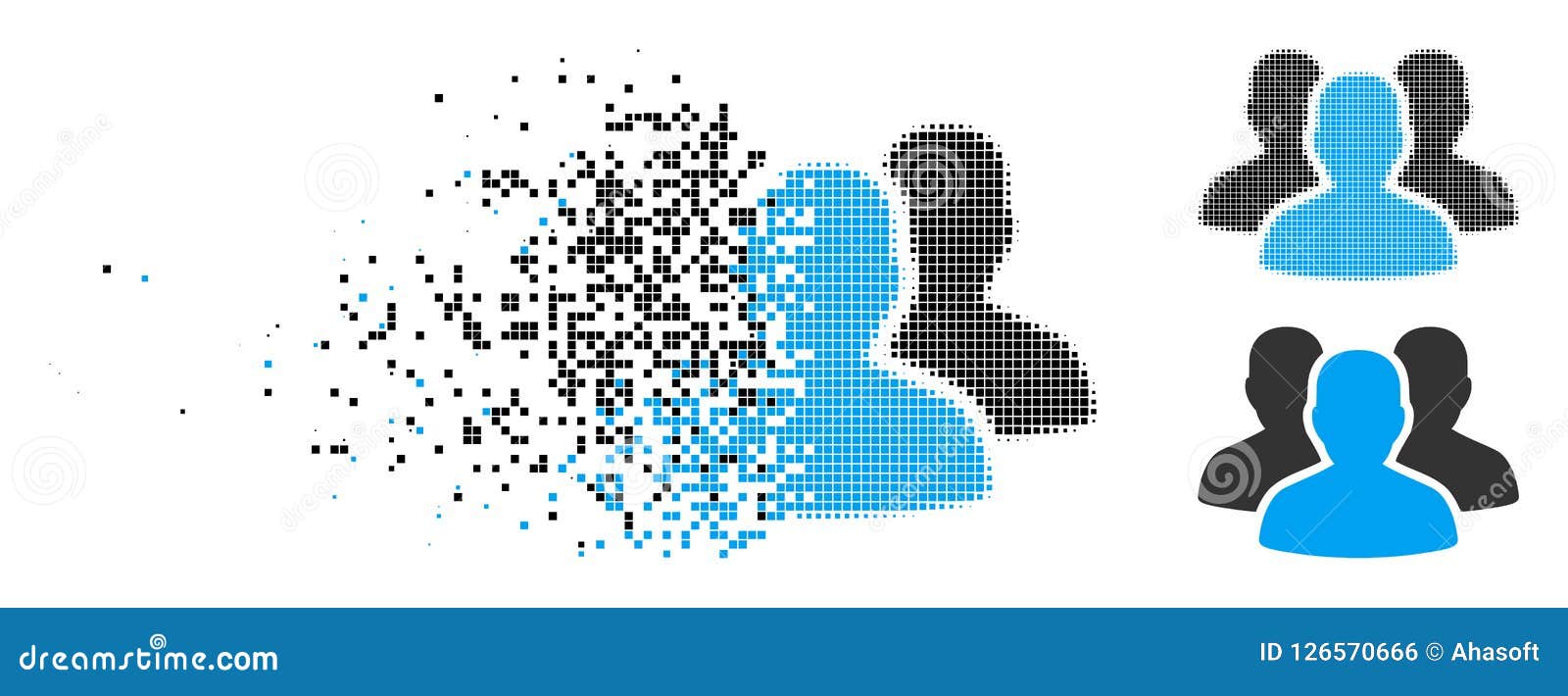 Dispersed Pixel Halftone User Group Icon Stock Vector - Illustration of ...