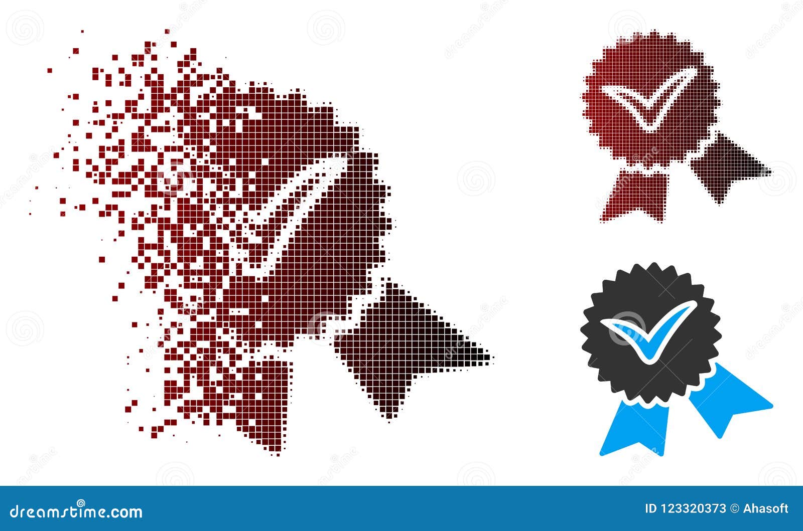 Dispersed Pixel Shapes. Greyscale, Art Dissolve Blocks. Square ...