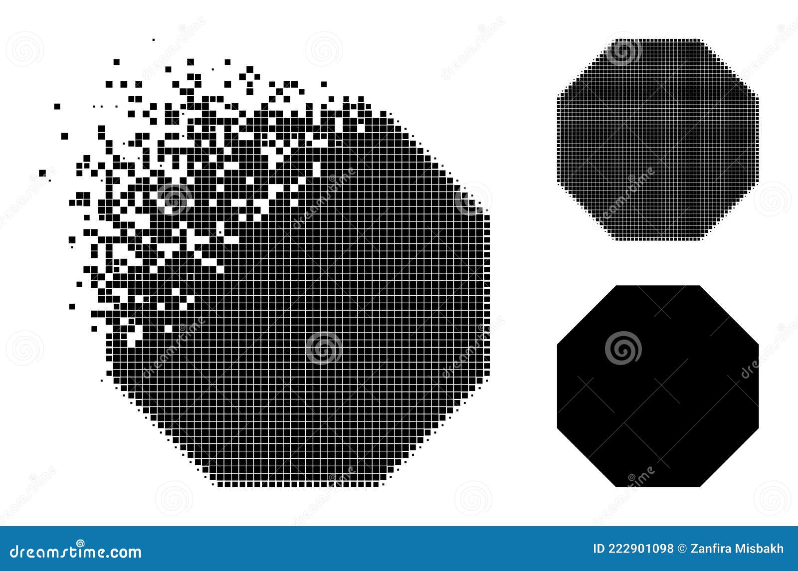 Dotted Octagon Shape For Tracing Lines For Preschool And Kindergarten ...