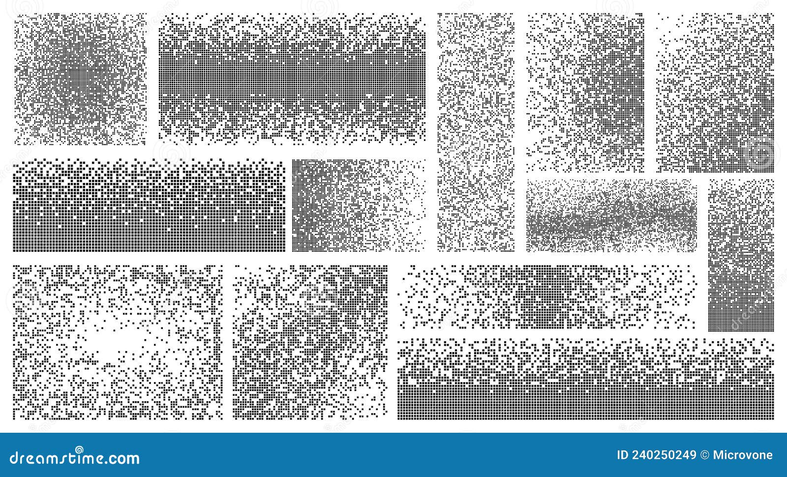 Dispersed Elements. Disintegration, Pixel Dissolve Squares Effect ...