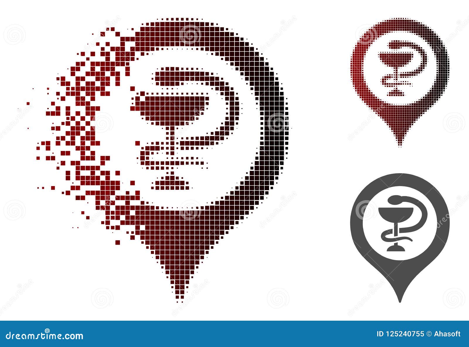 Dispersed Pixelated Halftone Hospital Map Marker Icon Stock Vector ... Dispersed Pixelated Halftone Hospital Map Marker Icon Stock Vector ...