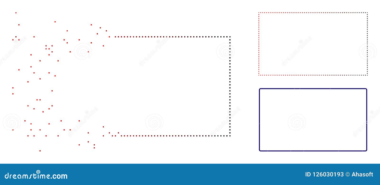 Dispersed Pixelated Halftone Rounded Rectangle Frame Icon Stock Vector ...