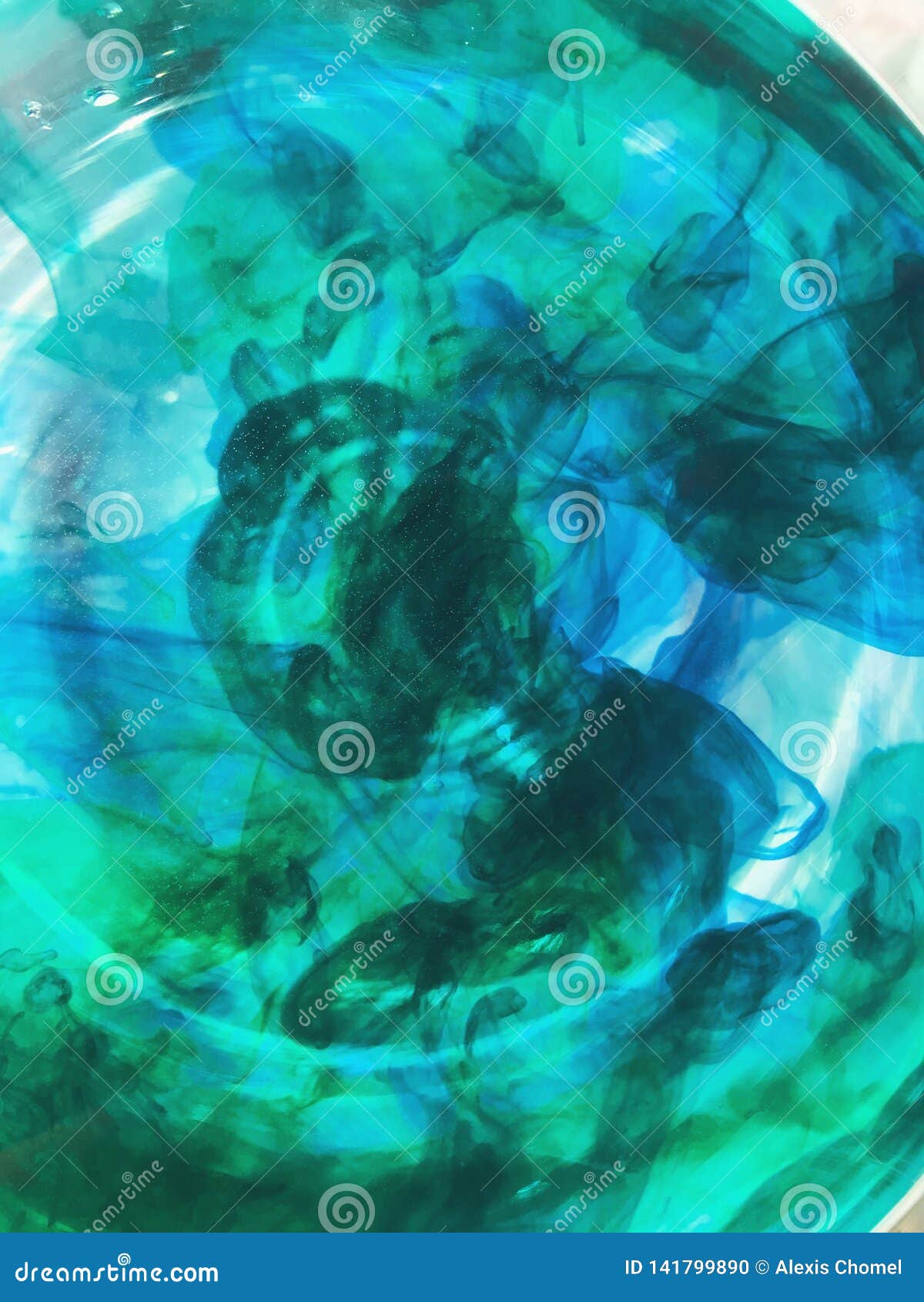 Dispersion of Colored Ink Drops in Water. Stock Photo - Image of ...