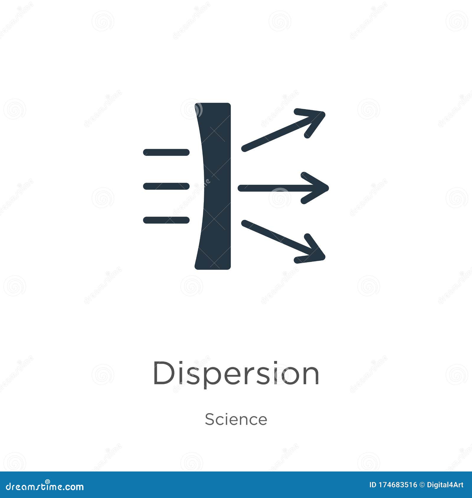 Dispersion Icon Vector. Trendy Flat Dispersion Icon from Science ...