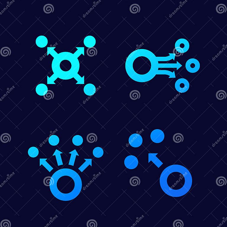 Dispersion Icons for Web, Apps, Vector Set Stock Illustration ...