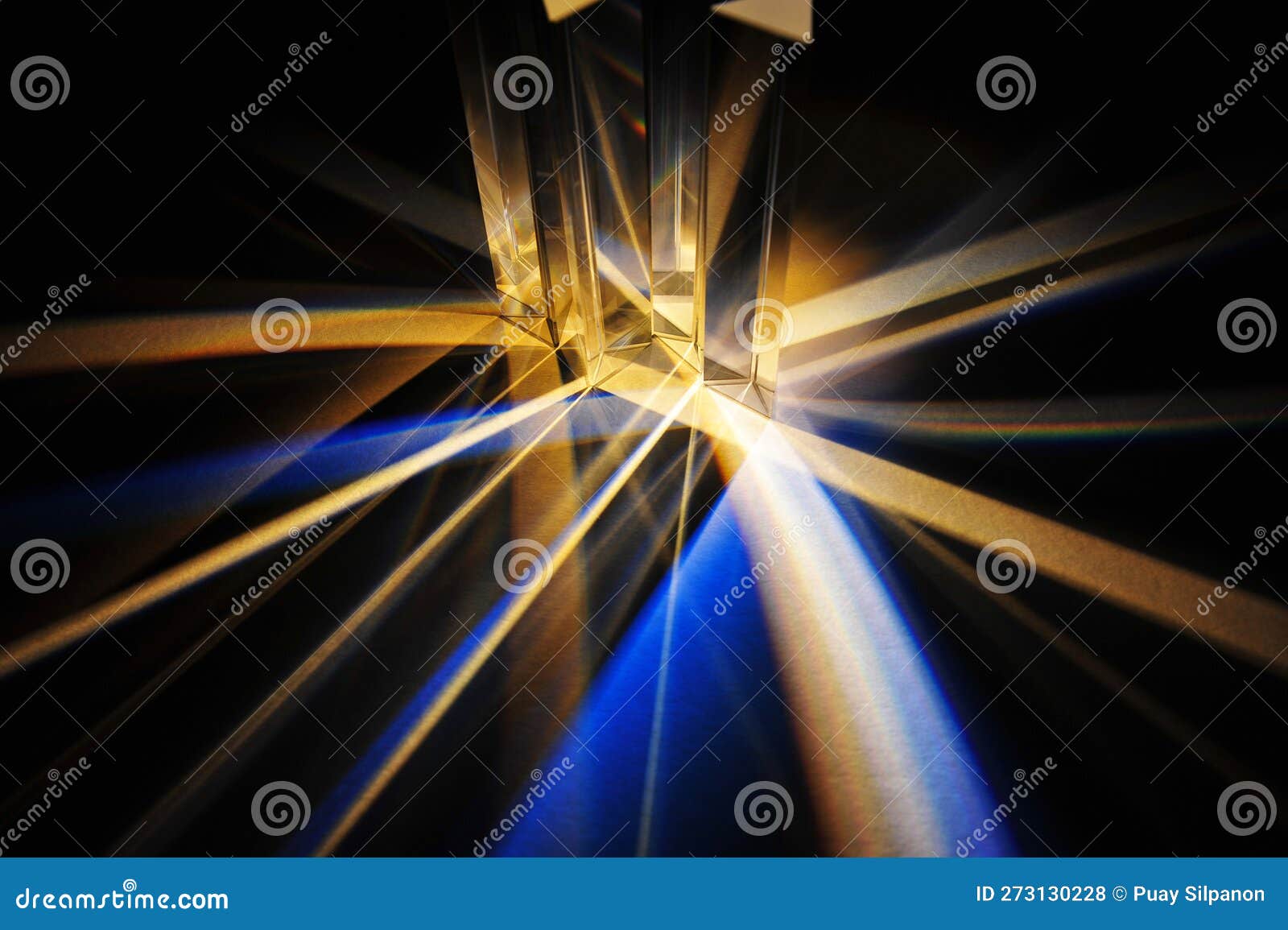 Dispersion of Light through Triangular Glass Prisms Creating Shade and ...
