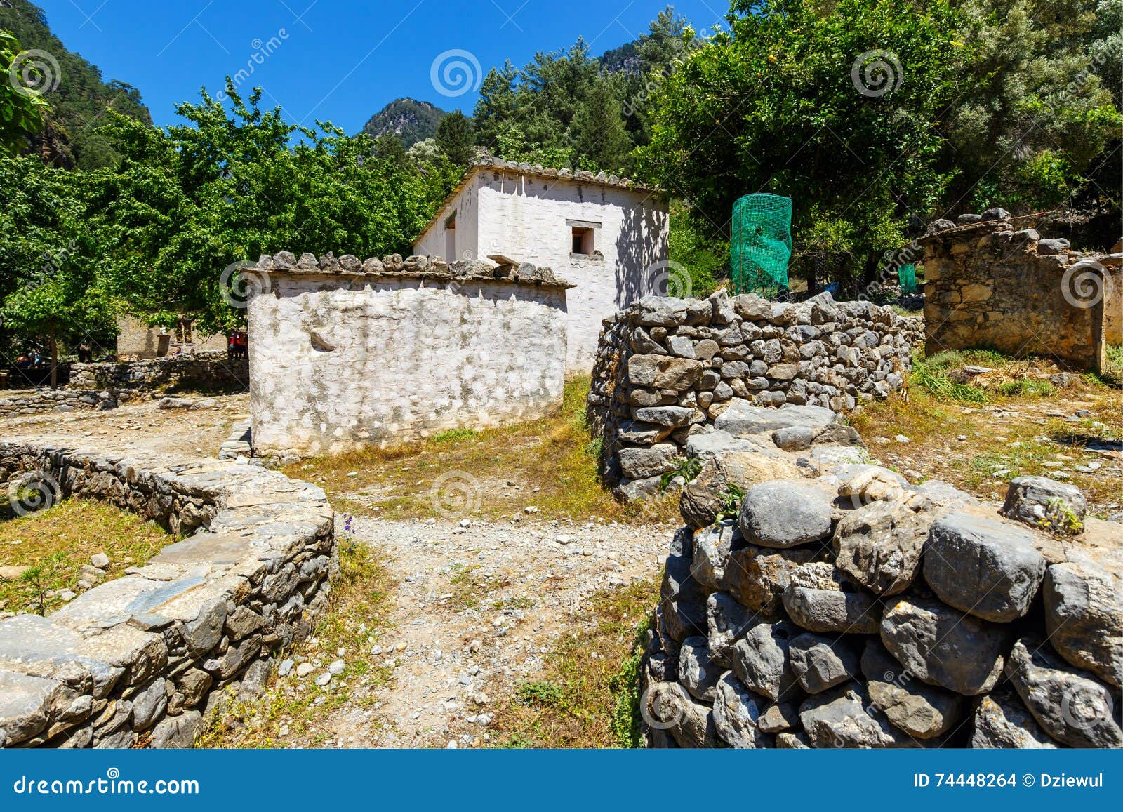 Displaced Village Samaria in Samaria Gorge, Crete Stock Photo - Image ...