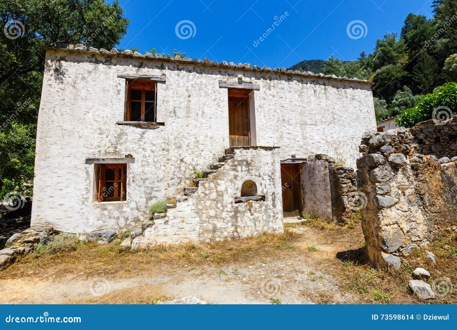 Displaced Village Samaria in Samaria Gorge, Greece Stock Photo - Image ...